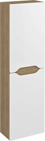 Sapho Wave - Vysoká skříňka 40x140x20 cm, 2x dvířka, P/L, bílá/dub cuneo WA250-3025