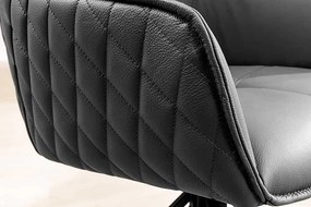 Designová otočná židle Natasha černá kůže