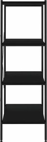 Policový regál se 4 policemi černý 80 x 40 x 130 cm 336343