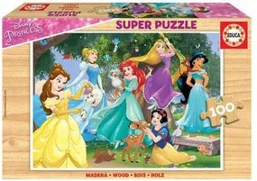 EDUCA Dřevěné puzzle Disney Princezny / 100 dílků / od 6 let