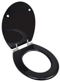 WC sedátko s funkcí pomalého sklápění MDF prostý design černé 140799