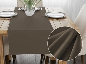 Biante Sametový běhoun na stůl SV-031 Hnědá khaki 35x140 cm