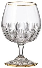 Bohemia Crystal Ručně broušené sklenice na brandy Daisy Line Gold 220m