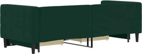Válenda s přistýlkou a zásuvkami tmavě zelená 80 x 200 cm samet 3196734