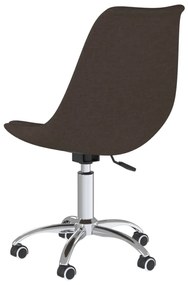 Otočné jídelní židle 2 ks tmavě hnědé textil - Default Title