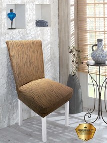 Napínací potah na židli s opěradlem Glamour - hnědý