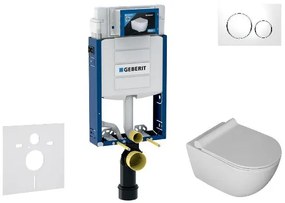 Geberit Kombifix - Set předstěnové instalace, klozetu Gaia a sedátka softclose, tlačítko Sigma20, bílá/chrom SANI15CA3104