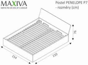 MAXIVA Postel - PENELOPE P7, 140x200 cm, švestka