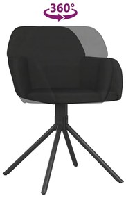 Otočné jídelní židle 2 ks černé samet - Default Title