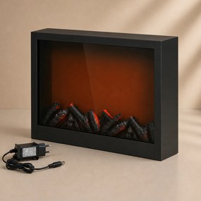 Dekorativní LED krb, kovový, 10 x 41 x 35 cm