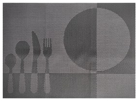 Prostírání Food tm. šedá, 30 x 45 cm, sada 4 ks