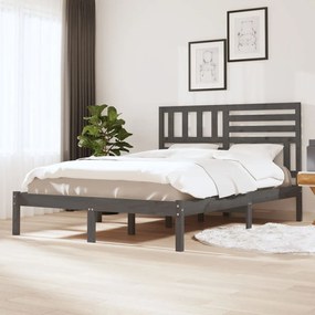 Rám postele šedý masivní borovice 160 x 200 cm,  3101035