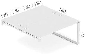 NABYTEK-DESIGNOVY.CZ - DEB12161O - Kancelářský opěrný stůl EPIC (2.osoby), 120/140/160/180cm, kovová podnož O, dub/černá