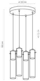 Lustr na lanku LOOK GRAPHITE 4xGU10/50W/230V