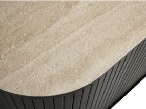 Komoda s keramickou deskou s posuvnými dveřmi v tmavě přírodní barvě 165x76x45 cm Enna – Unique Furniture