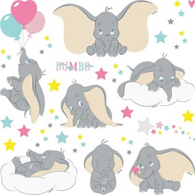 Dětská samolepka na zeď - DISNEY - Dumbo ve hvězdách - 30x30 cm