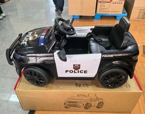 AIYAPLAY policejní elektrické auto pro děti 12 V, dálkové ovládání, černé