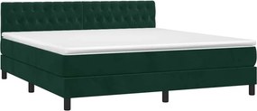 Box spring postel s matrací tmavě zelená 180x200 cm samet 3141500