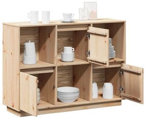 Příborník 110,5 X 35 X 80 Cm Masivní Borové Dřevo - medová hnědá