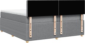 Box spring postel s matrací světle šedá 200 x 200 cm textil 3287577