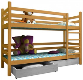 Patrová postel PAUL 008 90x200 cm borovice masiv - OLŠE