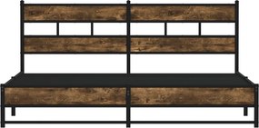 Kovový rám postele bez matrace kouřový dub 180 x 200 cm 3308486