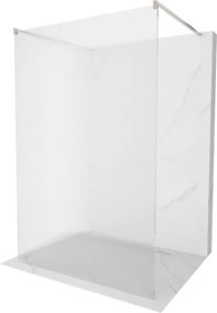 Mexen Kioto, sprchová zástěna Walk-In 100 x 200 cm, 8mm sklo s žebrovým vzorem, broušená ocel profil, 800-100-002-97-09