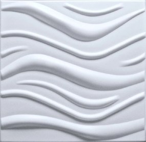 3D panel 0016, rozměr 50 cm x 50 cm, WAVE bílý, IMPOL TRADE