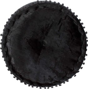 Kulatý taburet samet 40 x 20 cm antracitový 287565