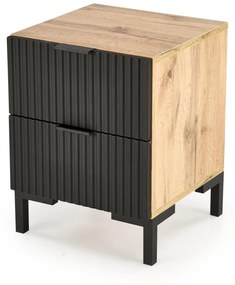Noční stolek Nelina (dub craft + černá). 1092487