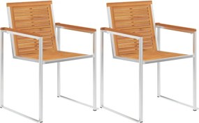 Zahradní židle s poduškami 2 ks masivní akáciové dřevo a ocel 3061503