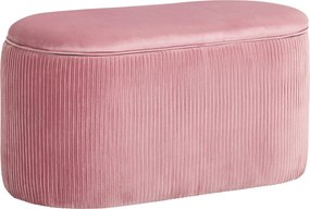 Čalouněná lavice HOMCOM se storage boxem pro obývací pokoj, francouzský styl, sametová elegantní růžová 81 x 40 x 41 cm | Aosom