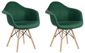 Konsimo Sp. z o.o. Sp. k. SADA 2x Jídelní židle NEREA 80x60,5 cm zelená/buk KO0112