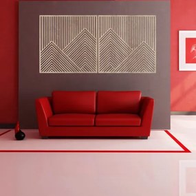 dřevěná nástěnná dekorace – geometrické horské linie (2 ks) | SENTOP HDF0481