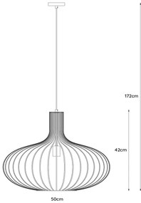 Lucide 78374/50/30 - Závěsné svítidlo MANUELA 1xE27/60W/230V černé 50 cm