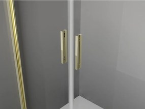 Mexen Exo, výklopná sprchová kabina, dveře 110 cm + boční stěna 80 cm, transparentní sklo, zlatá, 814-110-080-50-00