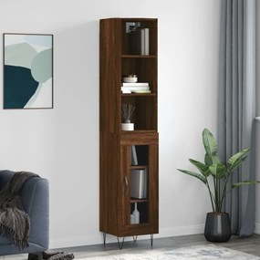 vidaXL Skříň highboard 34,5 x 34 x 180 cm kompozitní dřevo [3189886] Barva: hnědý dub