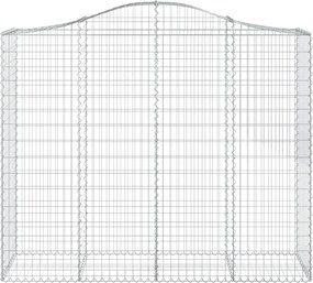 Klenuté gabionové koše 2 ks 200x50x160/180cm pozinkované železo 3145703