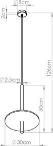 Černé/béžové kovové závěsné svítidlo ø 30 cm Rilu – Sollux