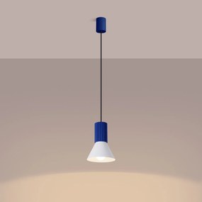 Sollux Lighting Závěsná lampa ESTRIA 1 bílá/ultramarínová