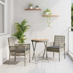 Zahradní bistro set 3 ks Šedá polyratan 3334968