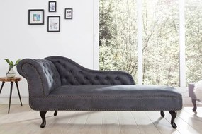 Leňoška Chesterfield šedá Antik