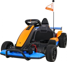 Ramiz Dětská motokára na baterie McLaren Drift oranžová + funkce driftu + sportovní sedadlo + LED světla