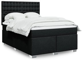 Box spring postel s matrací černá 140x200 cm textil 3292827