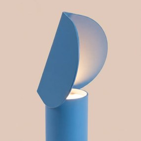 Světle modrá hliníková LED stolní lampa (výška 15 cm) BISCUIT – Thoro