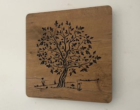 Li-Go "Ořešák" světelný obraz 230V 62x62 cm provedení povrchu: dub světlý
