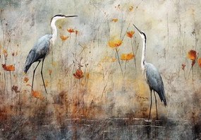 Postershop Fototapeta vliesová: Art Abstract Birds Herons - 416x254 cm