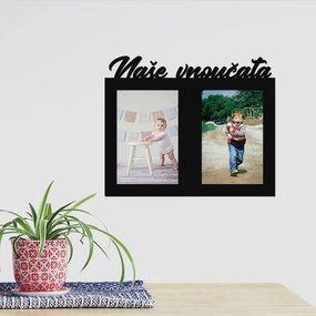 dřevo života Dřevěný fotorámeček Naše vnoučata Zvolte barvu dekoru: Černá, Zvolte velikost fotografie (cm): 13x18, Počet fotorámečků: 2