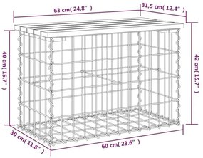 Zahradní lavička, gabion styl, přírodní dřevo, NoBi DAILA 2