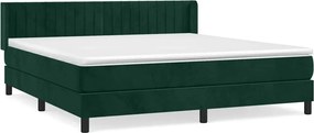 Box spring postel s matrací tmavě zelená 180x200 cm samet 3131096